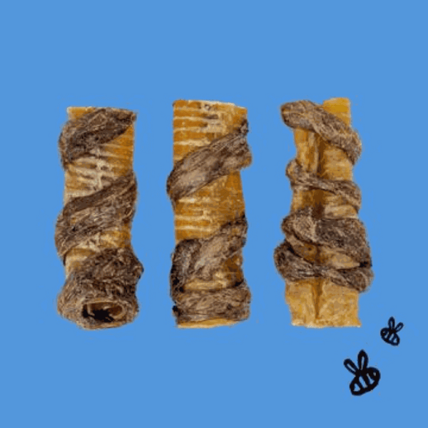 Honey I'm Home! Wheezy Wraps Water Buffalo Trachea & Lung Dog Chews ...