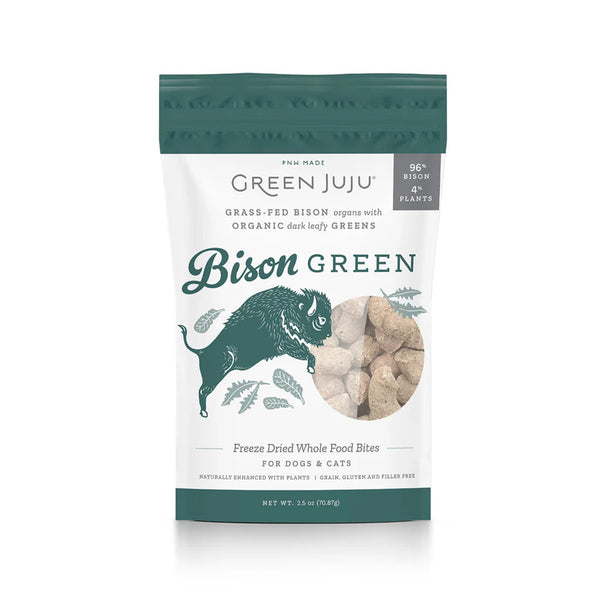 Green Juju Freeze-Dried Bison Green Dog & Cat Whole Food Bites - Fresh ...