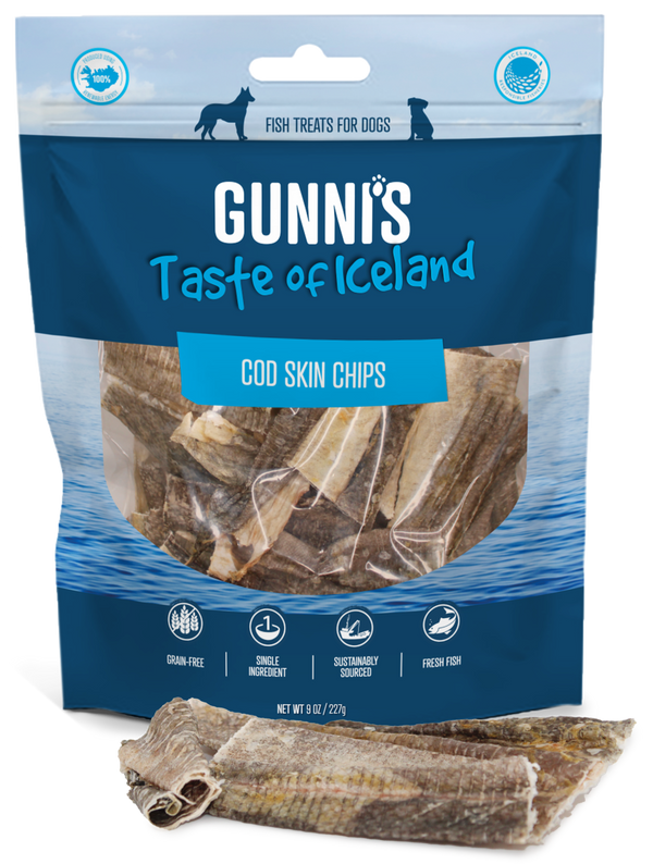 Gunni's Pet Taste of Iceland Cod Skin Chips Dog Treats - Fresh Fur Pets ...