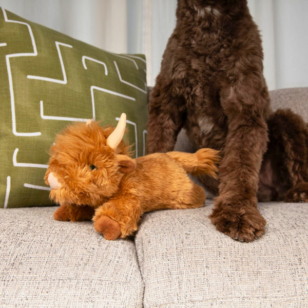Fluff & Tuff Shaggy the Highland Cow Dog Toy - Fresh Fur Pets Online