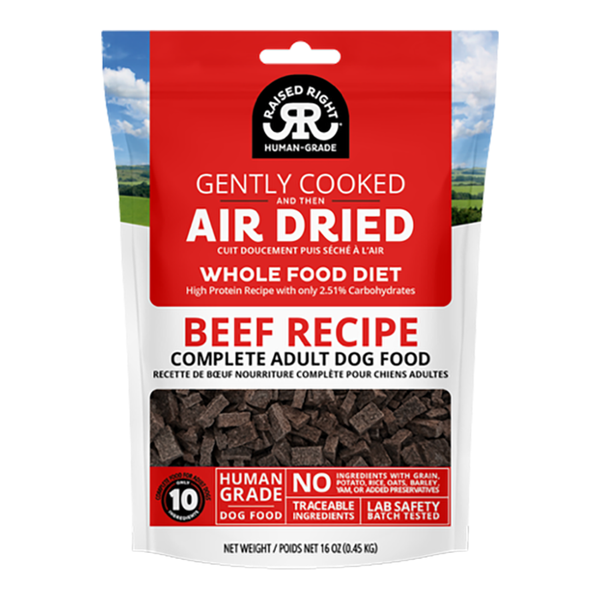 Raised Right Gently Cooked Air-Dried Beef Dog Food - Fresh Fur Pets Online