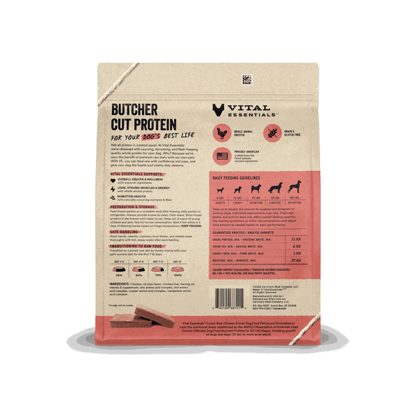 Vital Essentials Frozen Chicken Raw Dog Food - Fresh Fur Pets Online