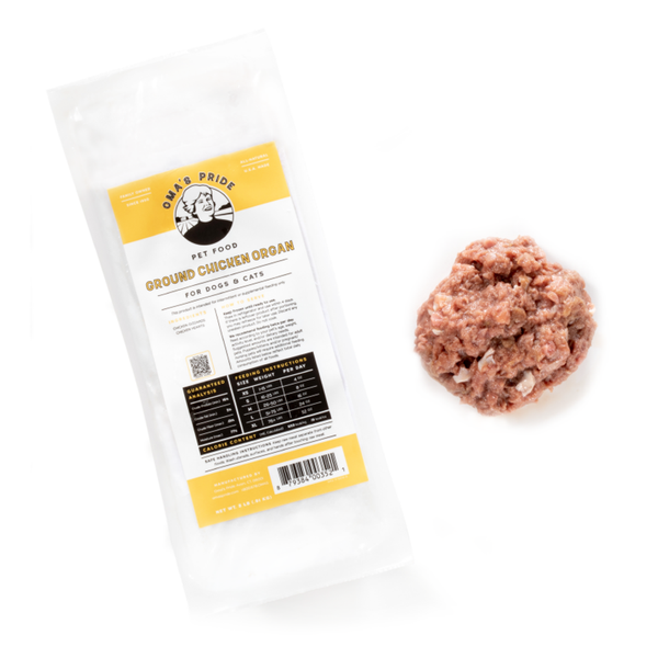 Oma's Pride Frozen Raw Ground Chicken Organ for Dogs & Cats - Fresh Fur ...